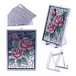 3D Metal Puzzle, Microworld Rose Flower Photo Frame Metal Model Kit, DIY 3D Puzzle for Adult, Brain Teaser Art Craft Home Decor Gift Toys for Teen