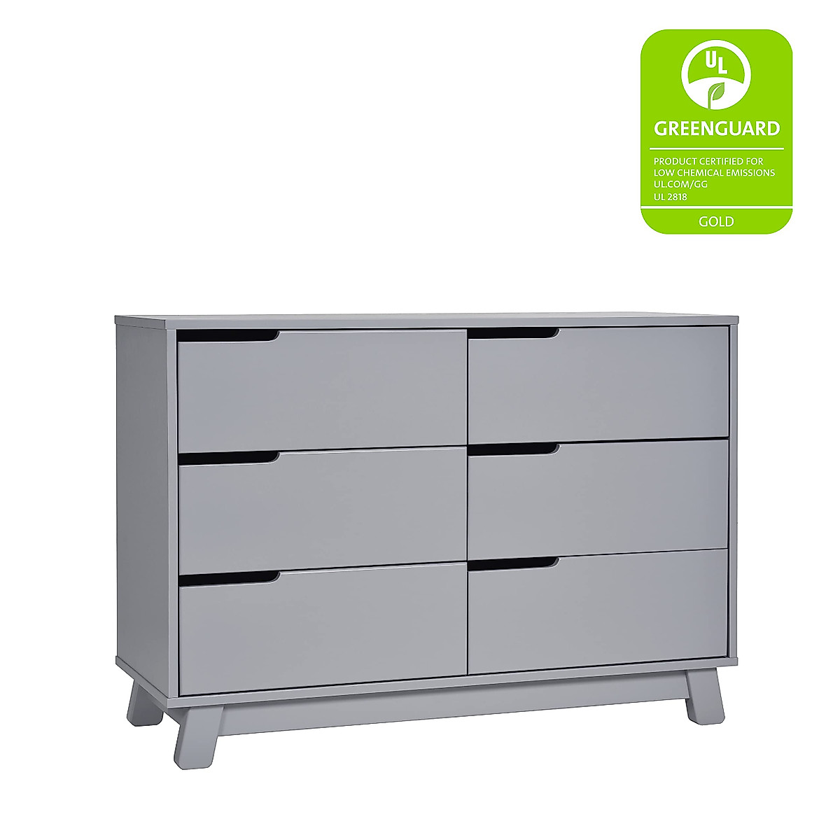 Babyletto Hudson 6-Drawer Assembled Double Dresser in Grey, Greenguard Gold Certified