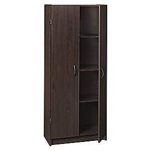 ClosetMaid Pantry Cabinet Cupboard with 2 Doors, Adjustable Shelves Standing, Storage for Kitchen, Laundry, or Utility Room, Espresso & 8925 2-Door Stackable Laminate Organizer, Espresso