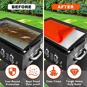 36" Silicone Griddle Mat for Blackstone, Heavy Duty Food Grade Silicone Grill Cover, Cuttable Griddle Silicone Protective Mat Cover, Resizable and Customizable (36/28/22inch)