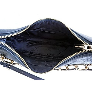 Michael Kors Ladies Shoulder Bag Cora Large Leather Chain Zip Pouchette (Black)