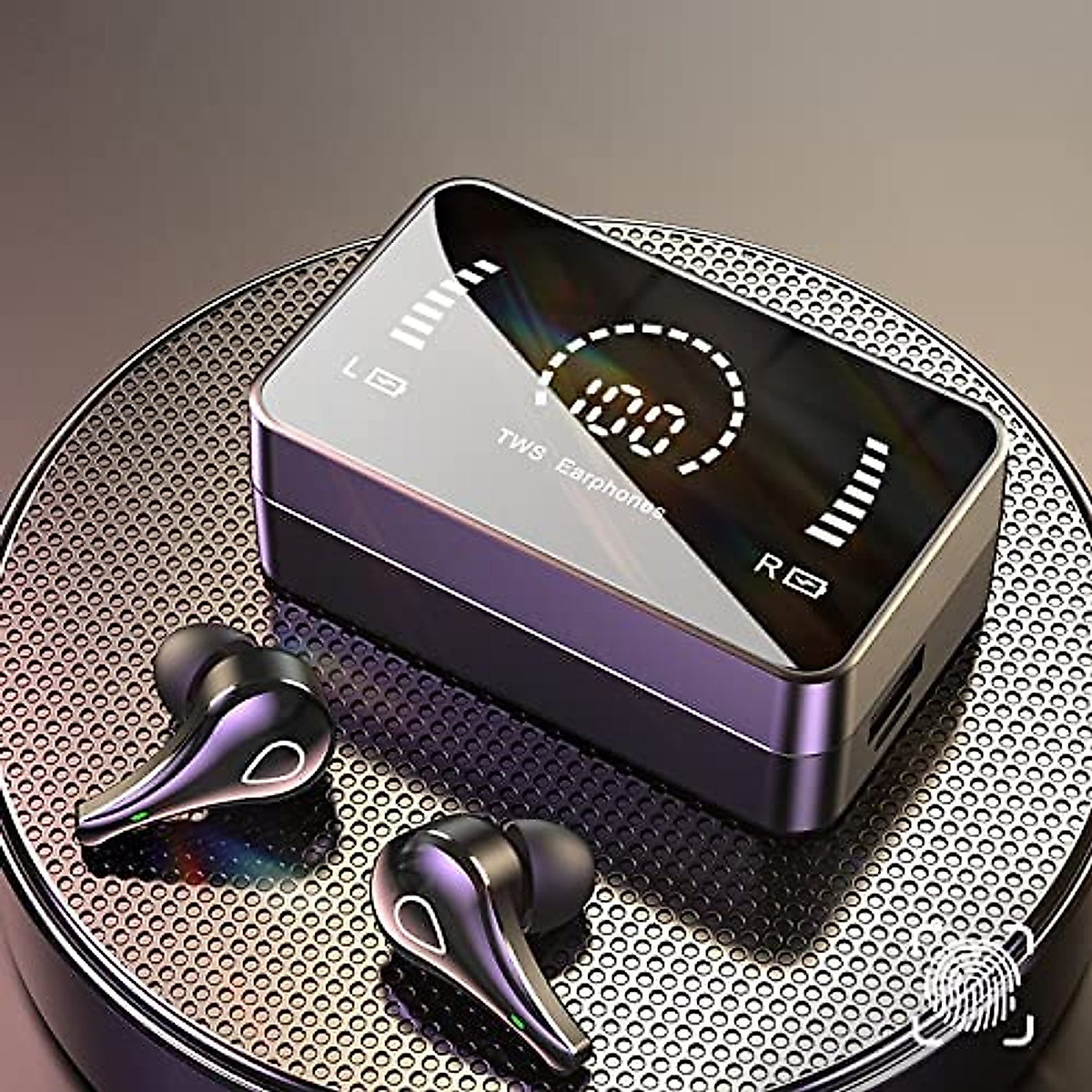 H3S Bluetooth 5.0 Wireless Earbuds IPX7 Waterproof TWS 9D HiFi Stereo Headphones in Ear Built in Mic Headset with 3500mAh Power Bank Mirror