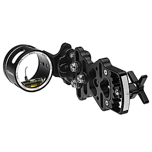 VIPER Archery Sidewinder Compound Bow Sight - Made in USA - Machined Aluminum, Bright Fiber-Optic Single Pin, Toolless Quickset Gear-Drive Elevation Adjustment, 0.015 Pin