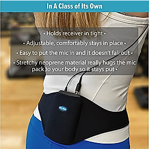 Tune Belt Mic Belt - Microphone Holder Pack - The Original Brand - Carrier Pouch Securely Holds and Protects for Fitness Instructors, Theater, Speakers and more