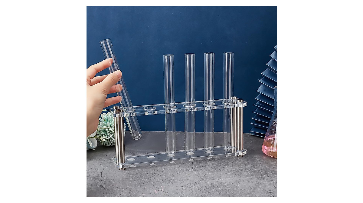 OLYCRAFT 6 Socket Acrylic Test Tube Rack for Lab and Classroom Use