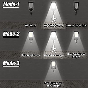 Solar Street Lights Outdoor 144LED Solar Parking Lot Light Motion Sensor Street Lights Solar Powered Flood Light with Remote Control Solar Security Light for Street Gutter Porch Garage Driveway-4 Pack