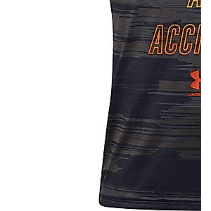 Under Armour Tech Verbiage Aop Short Sleeve, Black (001)/Rich Orange, Youth Small