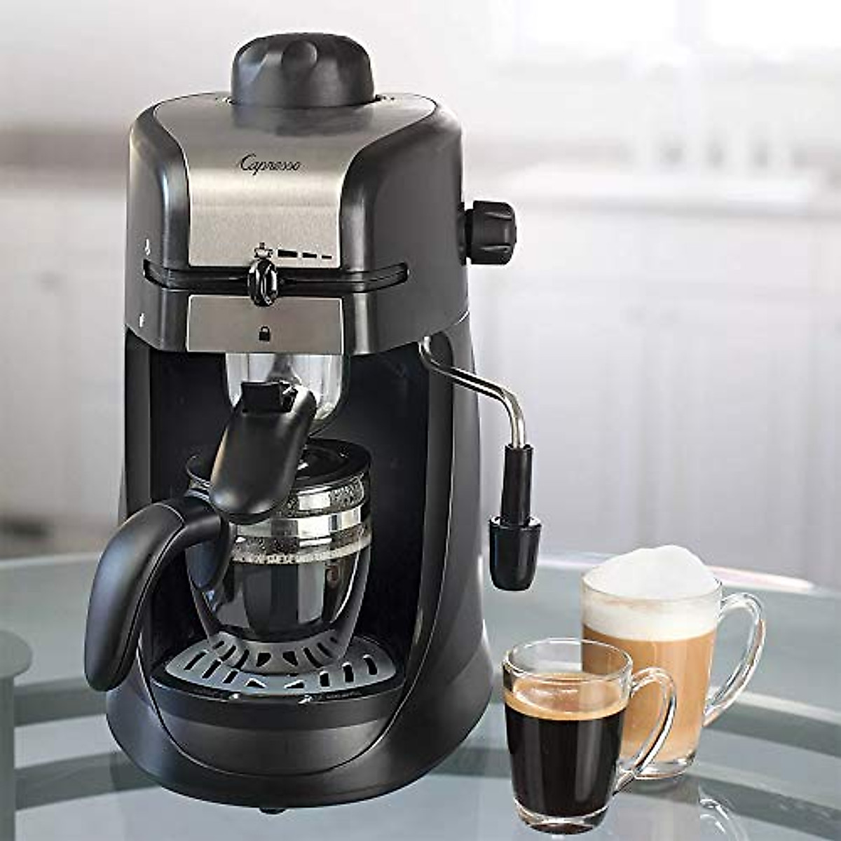 Capresso 303.01 4-Cup Espresso and Cappuccino Machine Black 13.25" x 7.5" x 9.75"