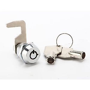 Cam Lock 5/8" Toolbox Lock 90 Degree, Tubular Lock with 2 Keyes, Cylinder Lock for File Cabinet and Mailbox use, Zinc Alloy
