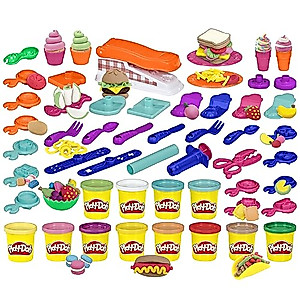 Play-Doh Kitchen Creations Fun Factory Playset, Arts and Crafts Toy for Kids 3 Years and Up with 12 Cans and 42 Tools (Amazon Exclusive)