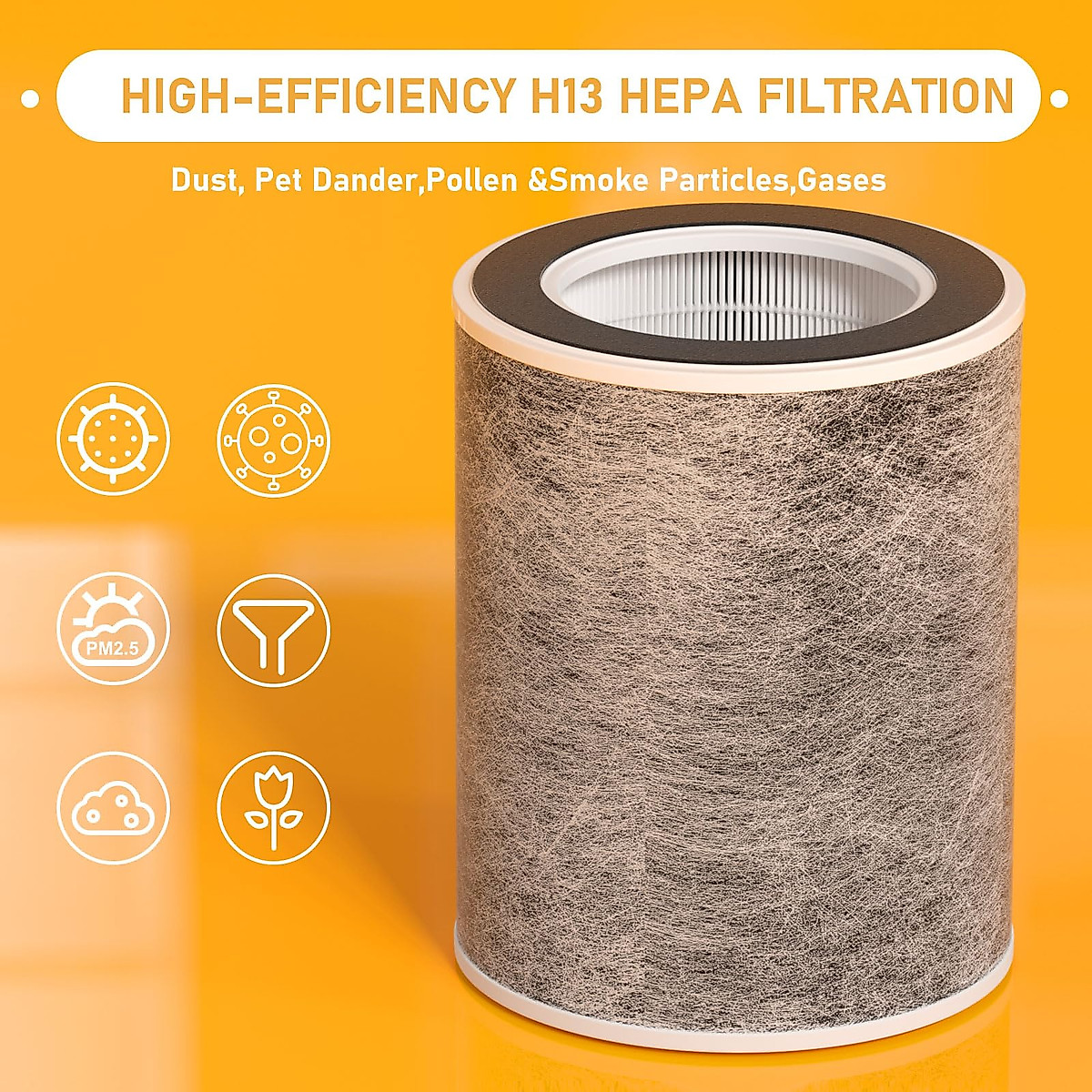 Allisfresh HP201 True HEPA Filter Replacement Compatible with Shark HP200 Series, Models HP201, HP202, HP301, HP302, UA205, AP1000 3-in-1 Max HC501, HC502 Air Cleaner Purifier, 2 Pack