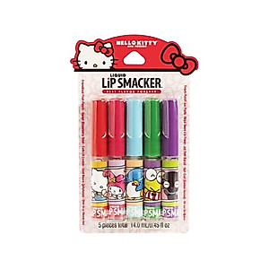 Lip Smacker Sanrio Hello Kitty and Friends Flavored Liquid Lip Gloss | Dry Lips | For Kids, Men, Women | Stocking Stuffer | Christmas Gift | Set of 5
