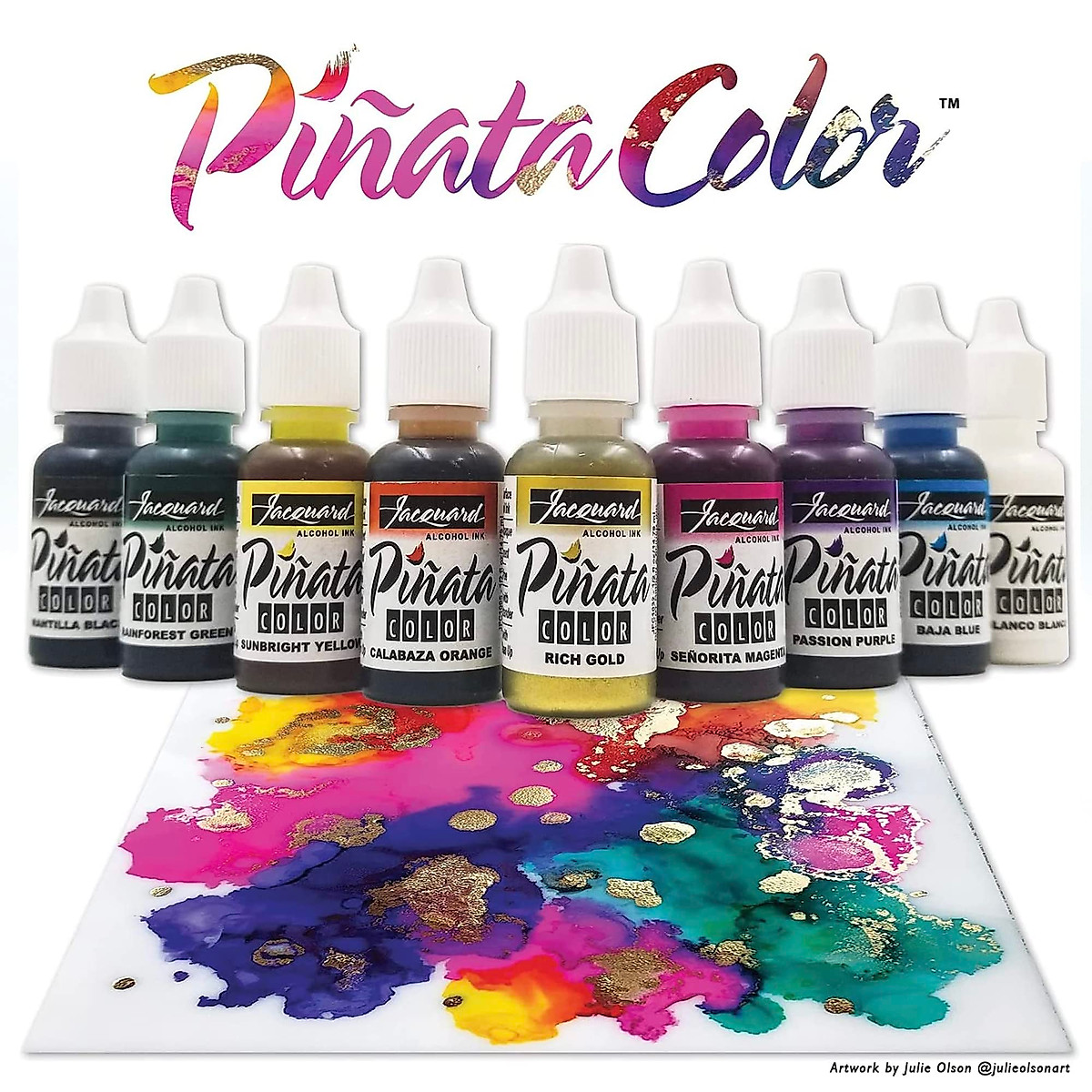 Pinata Blanco Alcohol Ink 4-Ounce, Pixiss 20ml Needle Tip Applicator Bottle and Funnel, Bundle for Yupo and Resin