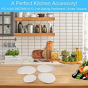 Parchment Paper Rounds, Set of 200, Non Stick 6 Inch Baking Parchment Paper/Parchment Baking Circles for Springform Pan, Tortilla Press and so on(4.5/5.5/7/8/9/10/12inch Available)