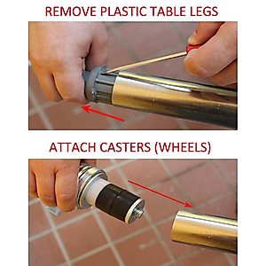 AmGood 18" X 48" Stainless Steel Work Table - with Open Base & Wheels | Food Prep | Utility Work Station | NSF Certified