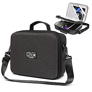 Luxtude Large Electronics Organizer, 11’’ Hard Case for Mac Mini, Shockproof EVA Tech Bag, Travel Cable Organizer Bag with Shoulder Strap, Large Carrying Case for iPad(Up to 11’’), Mouse, Charger
