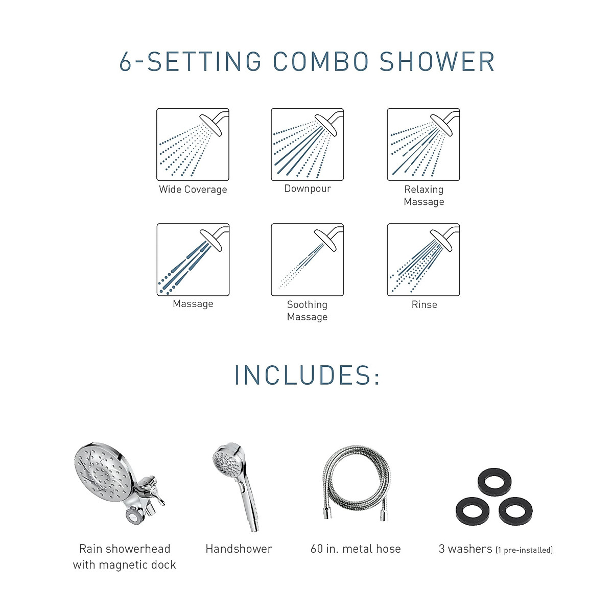 Moen Engage Magnetix Spot Resist Brushed Nickel Multi-Function Handshower and Rainshower Combo Featuring Magnetic Docking System, Shower Head with Handheld Spray, 26009SRN