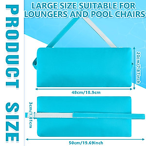 Ripeng 2 Pcs Headrest Pillow Pool Furniture Lounge Pillow Chair Pillows Patio Furniture Pillows with Adjustable Elastic Tape Band Head Support Pillow for Pool Patio Chairs Beach (Blue)