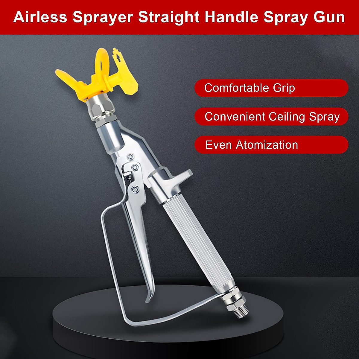 Airless Paint Spray Gun Sprayer High Pressure 3600 PSI 517 TIP (Silver)