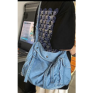 Denim Shoulder Bag for Women Men Large Hobo Bag Crossbody Bag Tote Handbag Messenger Bag Purse Satchel Fashion Bags