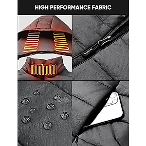 ORRNIKKO [2024 All-New] Heated Vest Women - Detachable Heated Hood, With 7.4V 16000mAh Battery Pack, Womens Heated Vest