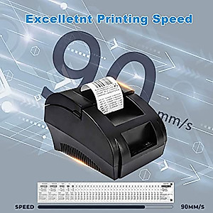 TeinenRon T5890K Receipt Printer 58mm Thermal POS Printer USB Desktop Barcode Bill Printer 90mm/s High Speed Mini Small Printing Machine Support ESC/POS for Shipping/Business/Restaurant/Kitchen