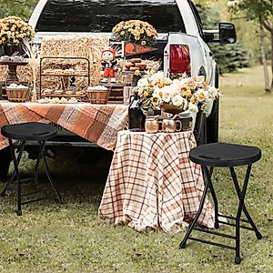 Magshion Foldable Stool with Handle Indoor Outdoor 6 Pack Backless Folding Stool Sturdy 230lbs Capacity, 18 Inch Black