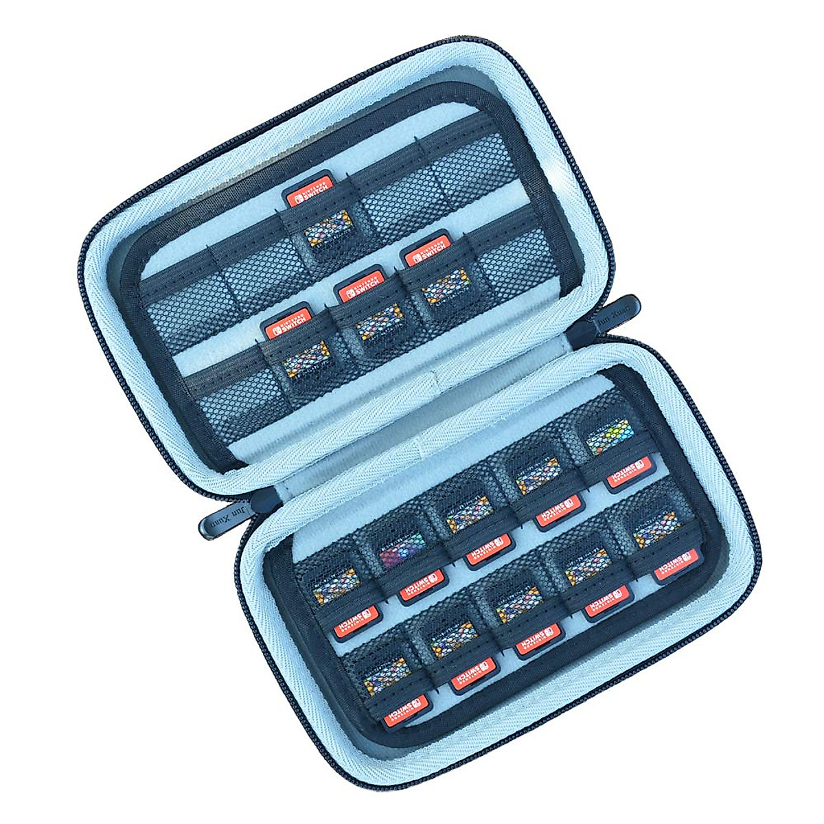 Jun Xuan Game Card Storage Case for Nintendo Switch Cartridges - Holds 40 Games - Black/Grey
