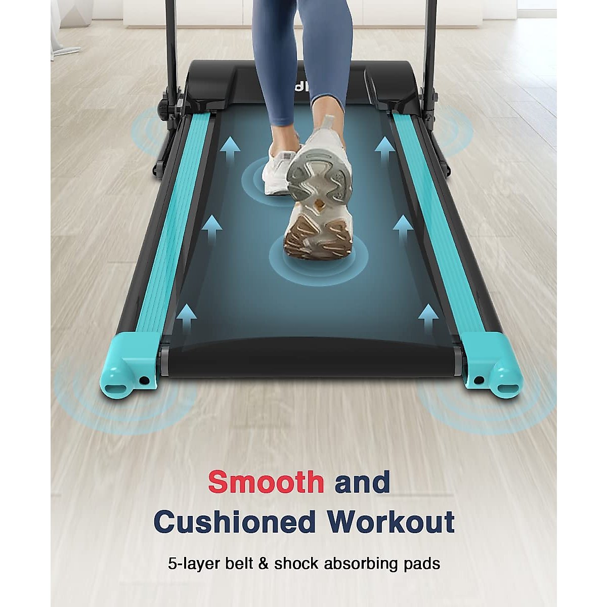 REDLIRO Electric Treadmill Foldable Exercise Walking Machince for Apartment Home/Office Jogging Compact Folding Easy Assembly 12 Preset Program 2 Wheels LCD Display