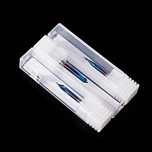 3pcs 20/30/60 Deg 0.1mm 2-Flute Spiral Engraving V-Bit Set for Wood Carving Milling, 1/8” Shank CNC Router Bits, Nano Blue Coating Carving Bit for Wood MDF Lettering Sign Making