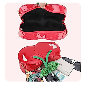ENJOININ Sequins Red Cherry Shoulder Bag Women's Crossbody Bag Girl's Clutch Bag Fashion Purses and Handbags