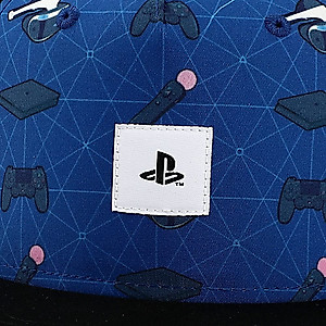 Sony Playstation Embroidered Logo Patch Gaming Icons Youth Flat Bill Hat Multicolored