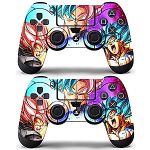 Vanknight Play Station 4 PS-4 Controllers Skin Vinyl Decals Skins Stickers 2 Packs Goku