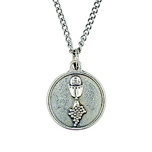 My First Holy Communion Girls Gift Set with Prayer Book, PYX with Rosary, and Chalice Pendant