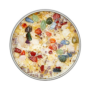 Happy Birthday Candle by New Moon Beginnings - Intention & Manifestation - Birthday Wish Candle - Crystal & Herb Candles - Aromatherapy Candles - Soy Candle, 8 Ounce Round Tin