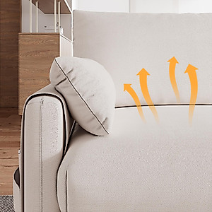 iPormis 80.7 Inch Sofa Couch with Storage Bags, Comfy Couch with Extra Deep Seats, Modern 3 Seat Sofa for Small Space, Loveseat Sofa, Removable Sofa Cover, White