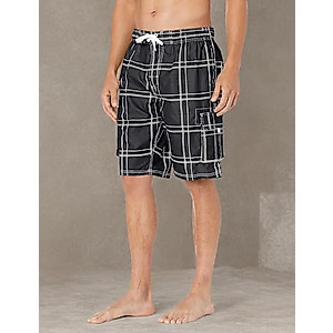 Kanu Surf Men's Swim Trunks (Regular & Extended Sizes), Flex Black, Large