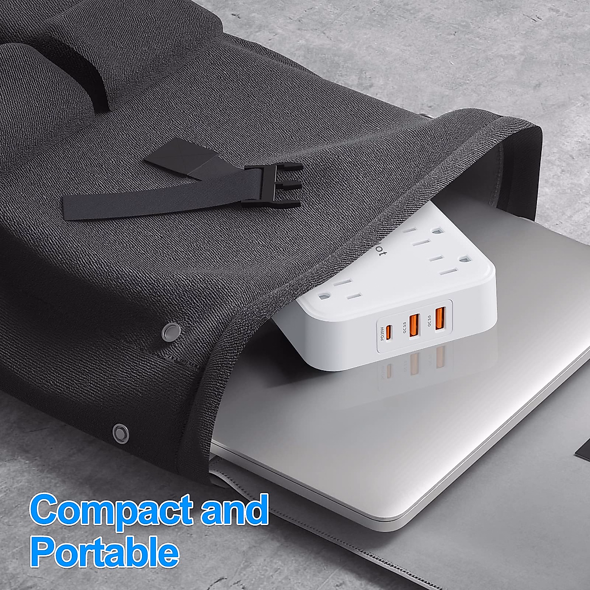 Power Strip with USB Ports - 6 AC Outlets, 2 QC 3.0 Ports & 1 PD20W Port for Charging Multiple Devices at Once