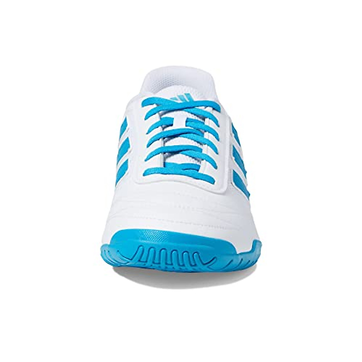 adidas Men's Super Sala 2 Soccer Shoe, White/Bold Aqua/Bold Aqua, 9