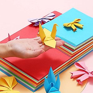 MIDUOLE Origami Paper, 100 Pcs Colored A4 Paper - 20 Vivid Colors - Double Sided, Easy Fold Paper for Kids Adult Beginners Training Arts & Crafts Projects 8.3" X 11.7".