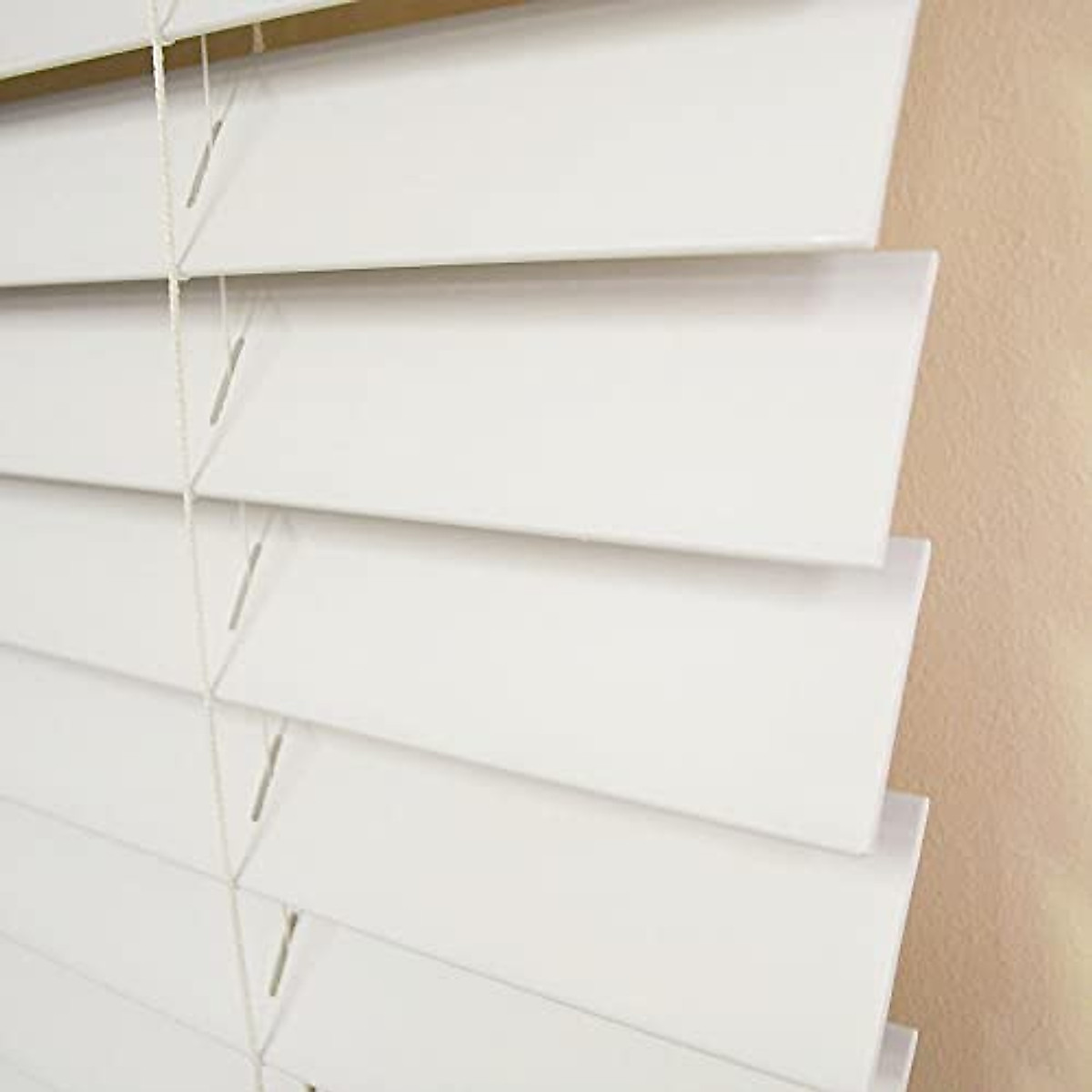 Lumino 2-inch Contemporary Faux Wood Cordless Room Darkening Blind for Windows - Starting at $19.97 - (Over 900 Custom Sizes) Window Blinds Cordless, White - 18" W x 36" H