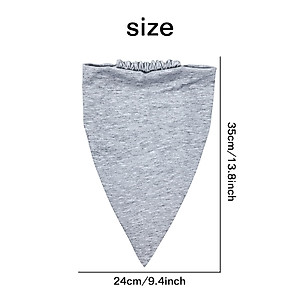 Lawie 9 Pack Solid Large Cotton Triangle Head Scarf Elastic Hair Bandana Headbands Plain Silk Head Coverings Neck Scarves Wraps Blank Headscarf Kerchief Bulk for Women