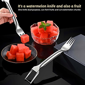 Watermelon Cutter 2-in-1 Stainless Steel Fruit Cutter Watermelon Slicer Kitchen Gadgets Watermelon Cutter Slicer Tool(1PCS)