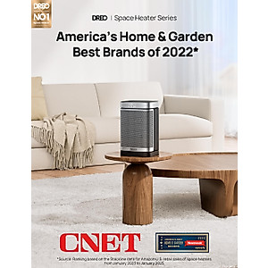 Dreo Space Heaters for Indoor Use, Atom One Portable Heater with 70°Oscillation, 1500W PTC Electric Heater with Thermostat, Fast Safety Heat, Remote, 1-12h Timer, Upgraded Small Heater for Office Home