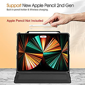 Fintie Rotating Case for iPad Pro 12.9-inch 6th Generation 2022-360 Degree Swiveling Protective Cover with Pencil Holder, Auto Sleep/Wake, Also Fit iPad Pro 12.9" 5th/4th/3rd Gen, Black