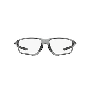 Oakley Men's Ox8080 Crosslink Zero Asian Fit Square Prescription Eyewear Frames, Polished Grey Shadow/Demo Lens, 58 mm