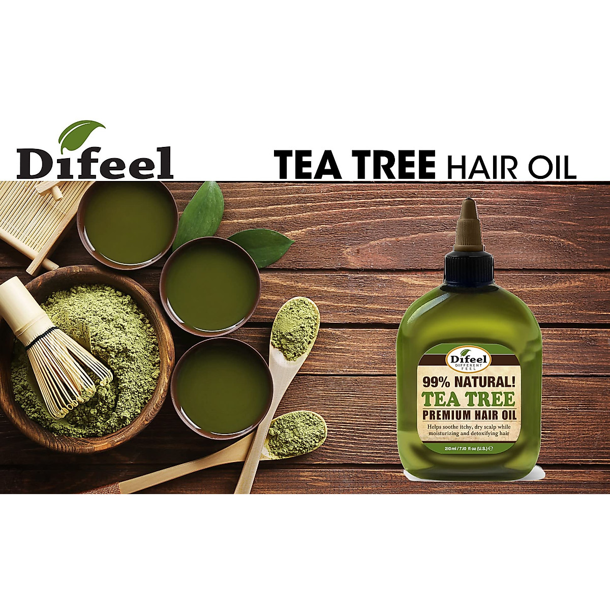 Difeel Premium Natural Hair Oil - Tea Tree Oil for Dry Scalp 7.1 Ounce
