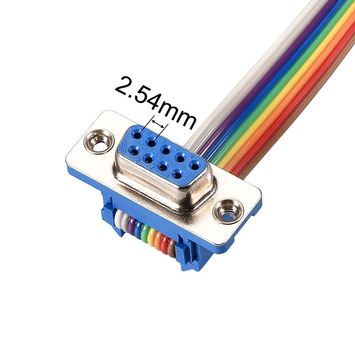 Tool parts IDC Rainbow Wire Flat Ribbon Cable DB9 F/F Connector 2.54mm Pitch 11.8inch Long