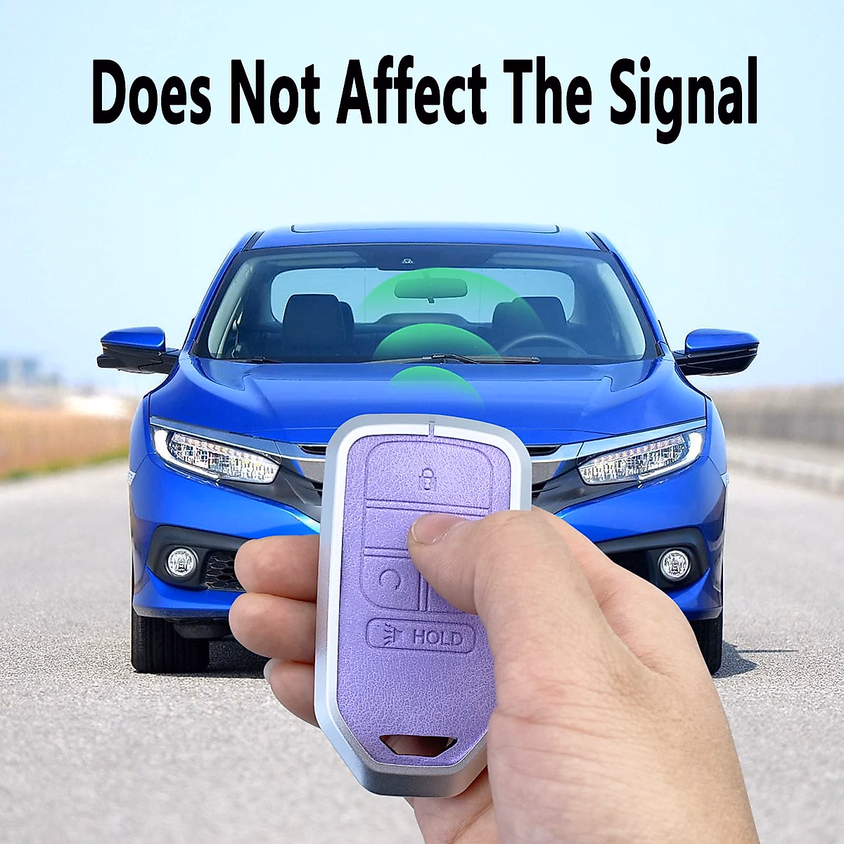 Yuebutor Aluminum Alloy Key Fob Cover Case Compatible with Honda Accord Civic Pilot CRV HRV CRZ Fit Odyssey Passport Jed Crider Crosstour Crider Spirior Accessories (Purple)