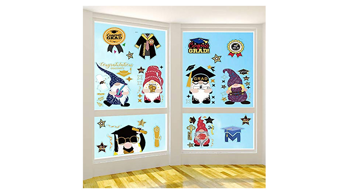 Vibrant Graduation Window Clings - Perfect for Celebrations